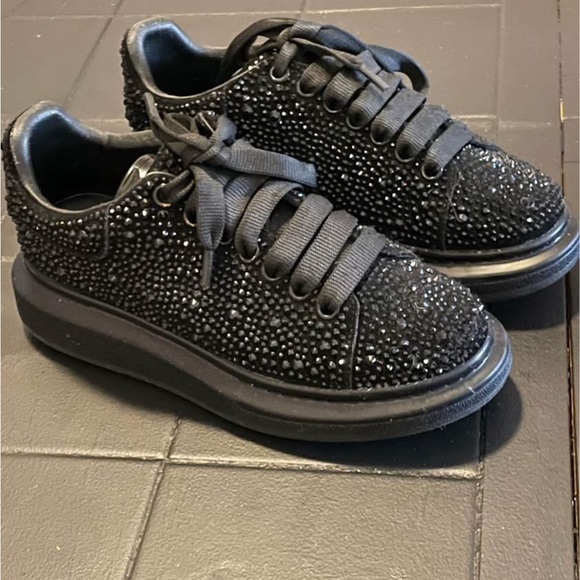 Alexander McQueen | Shoes | Black Rhinestone Sneakers | Poshmark